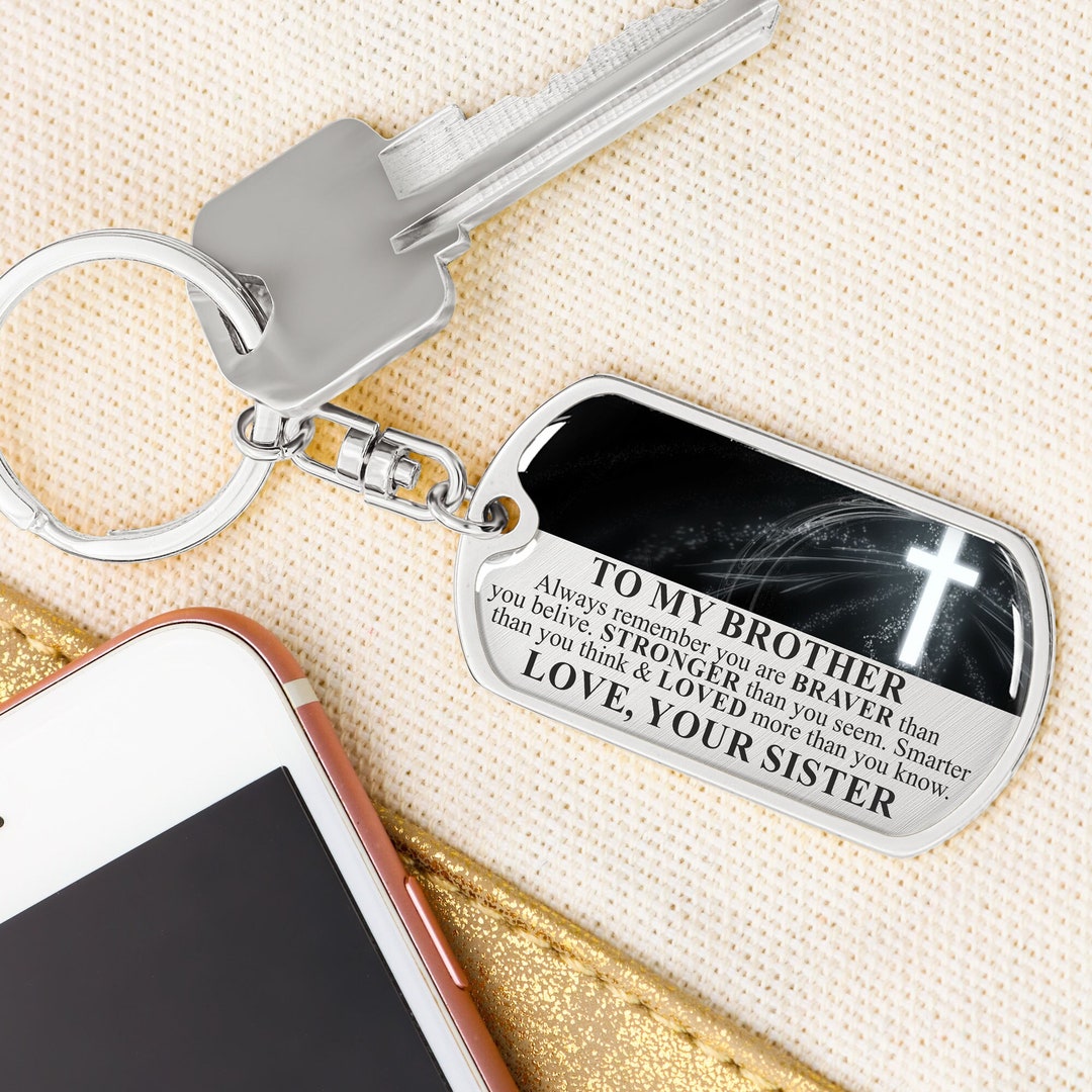 Personalized Brother Keychain, Christmas Gifts for Brother, Brother ...