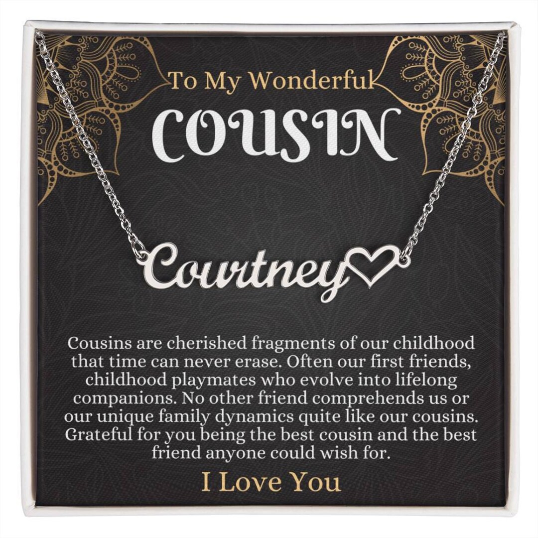 Personalized Cousin Sister Necklace With Box, Cousin Birthday Gift ...