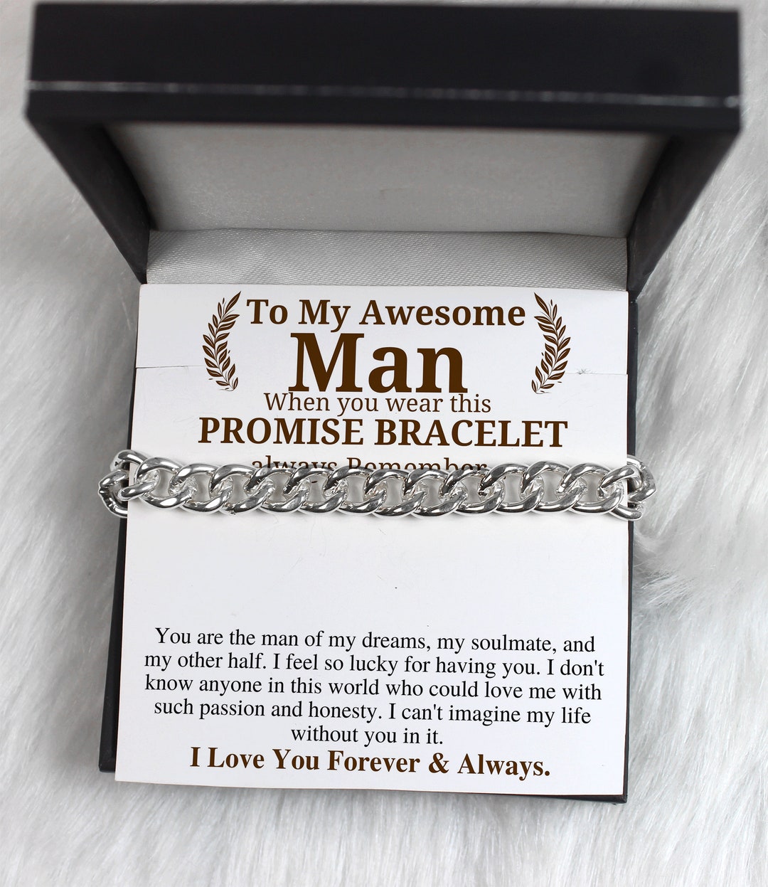 Man Promise Bracelet Gift, Valentine's Day Gift for Husband, Boyfriend ...