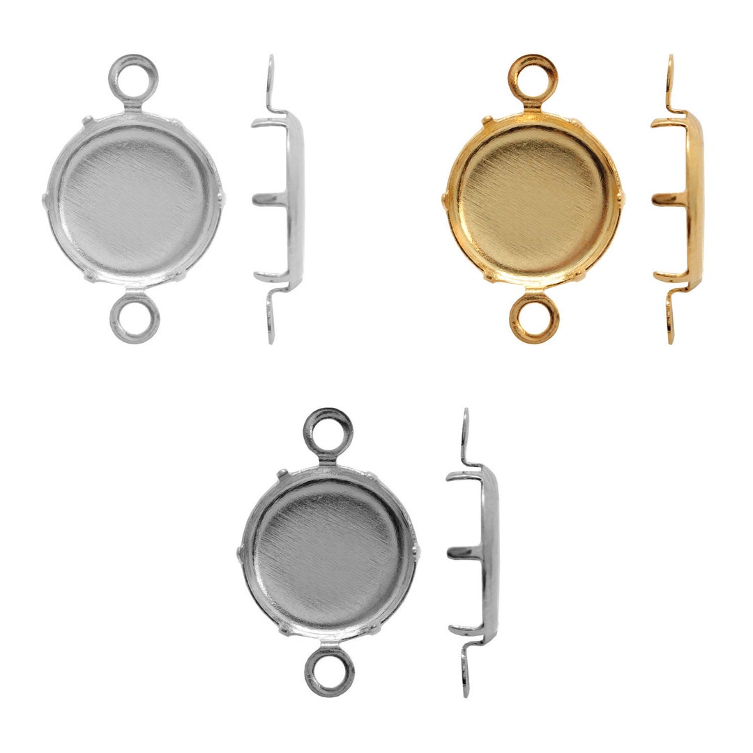 Brass Bases Connectors Bails - Dimensions 15.5x10mm - for Embedding 9mm ...