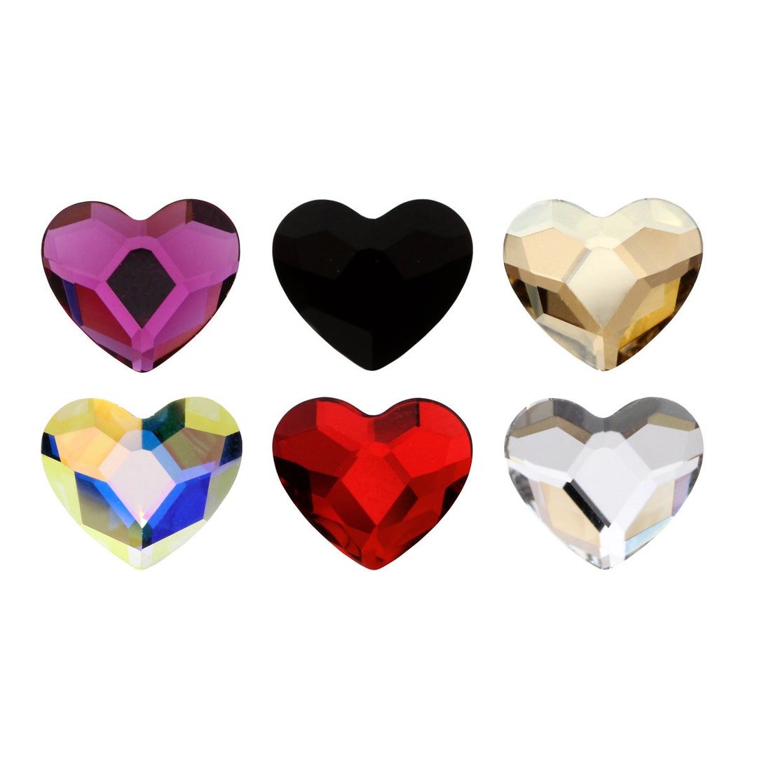 2808 Heart Rhinestones: Flat Backs Hotfix for Gluing, Primero Crystals ...