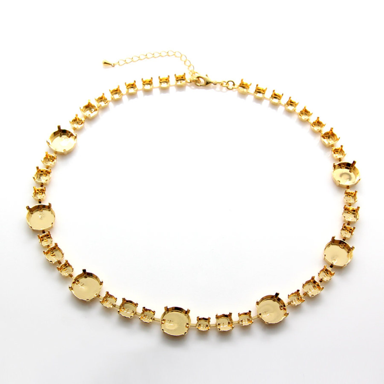 Brass Necklace Base 45cm5cm Length for Embedding Chaton - Etsy