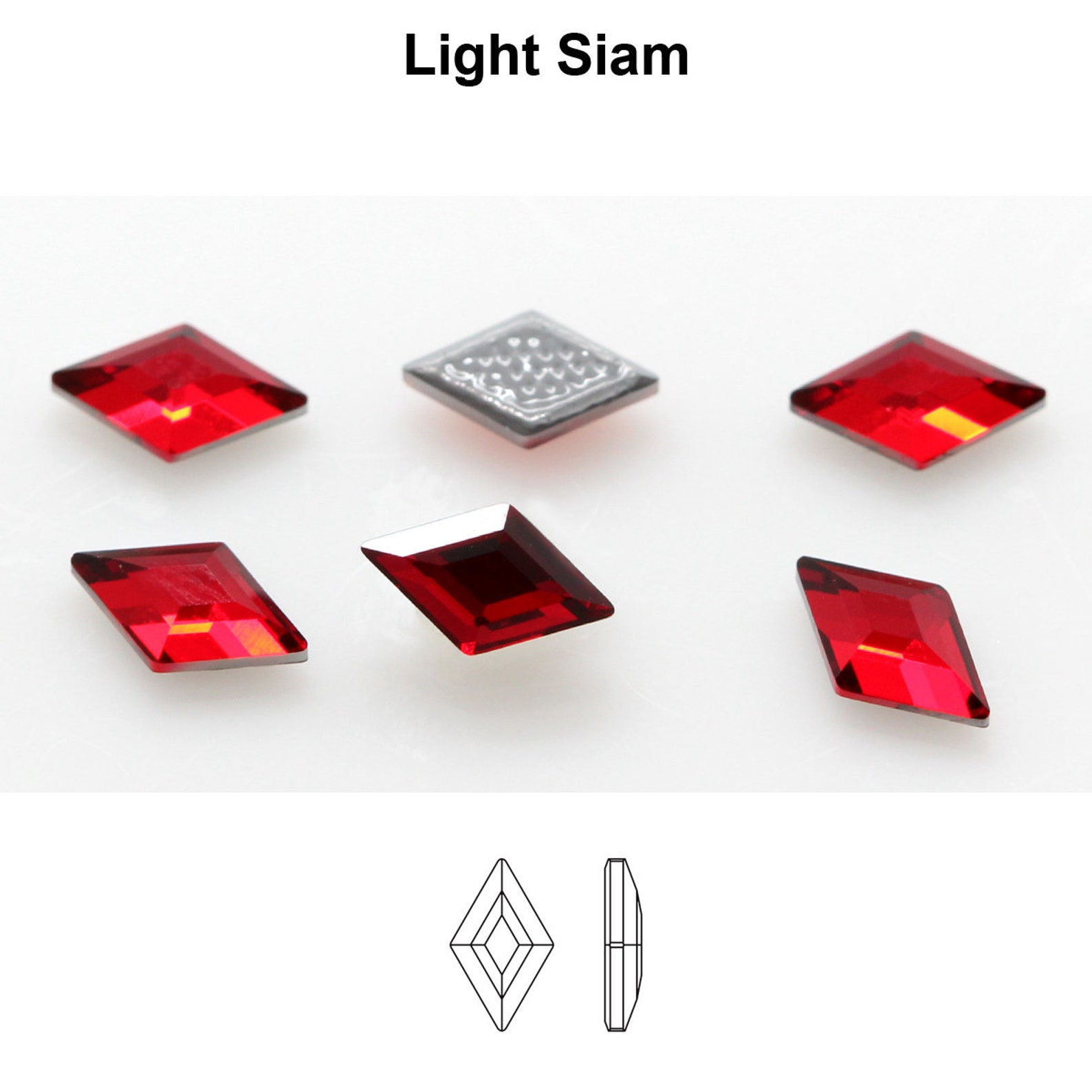 2773 Diamond Shape Rhinestones: Flat Backs Hotfix for Gluing, Primero ...