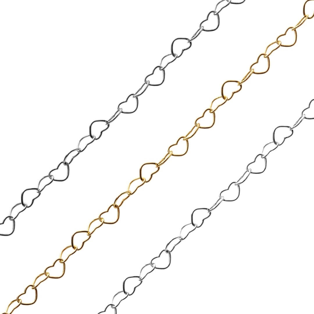 925 Silver Catena Continuous Chains - Heart Shape - Continuous Chains ...