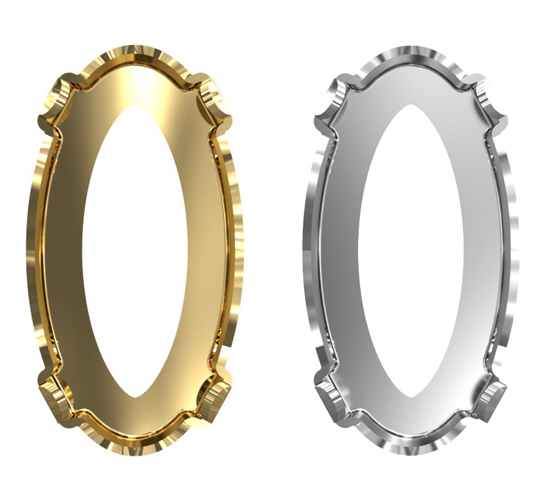 4162 Elongated Oval Open Back Metal Settings With Prongs - Fit to 4162 ...