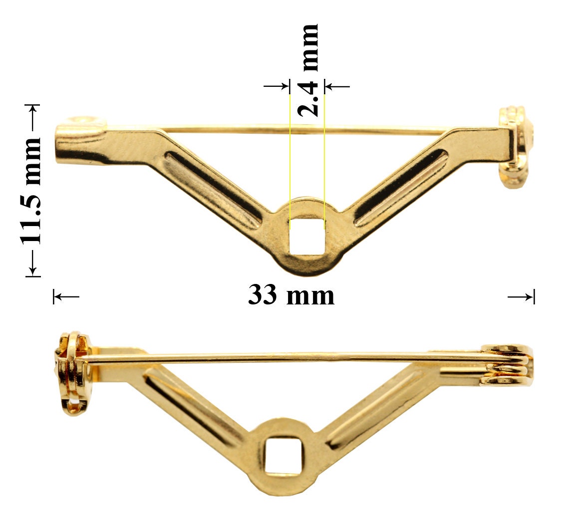 Iron Metal Safety Brooch Pins Backs Brooch Base 33mm Size - Etsy