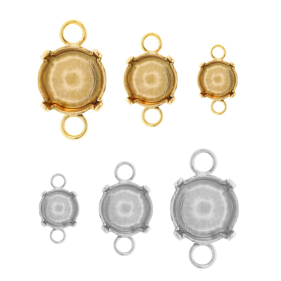 Brass Metal Bases Connectors - for Chaton Shape Round Crystals ...