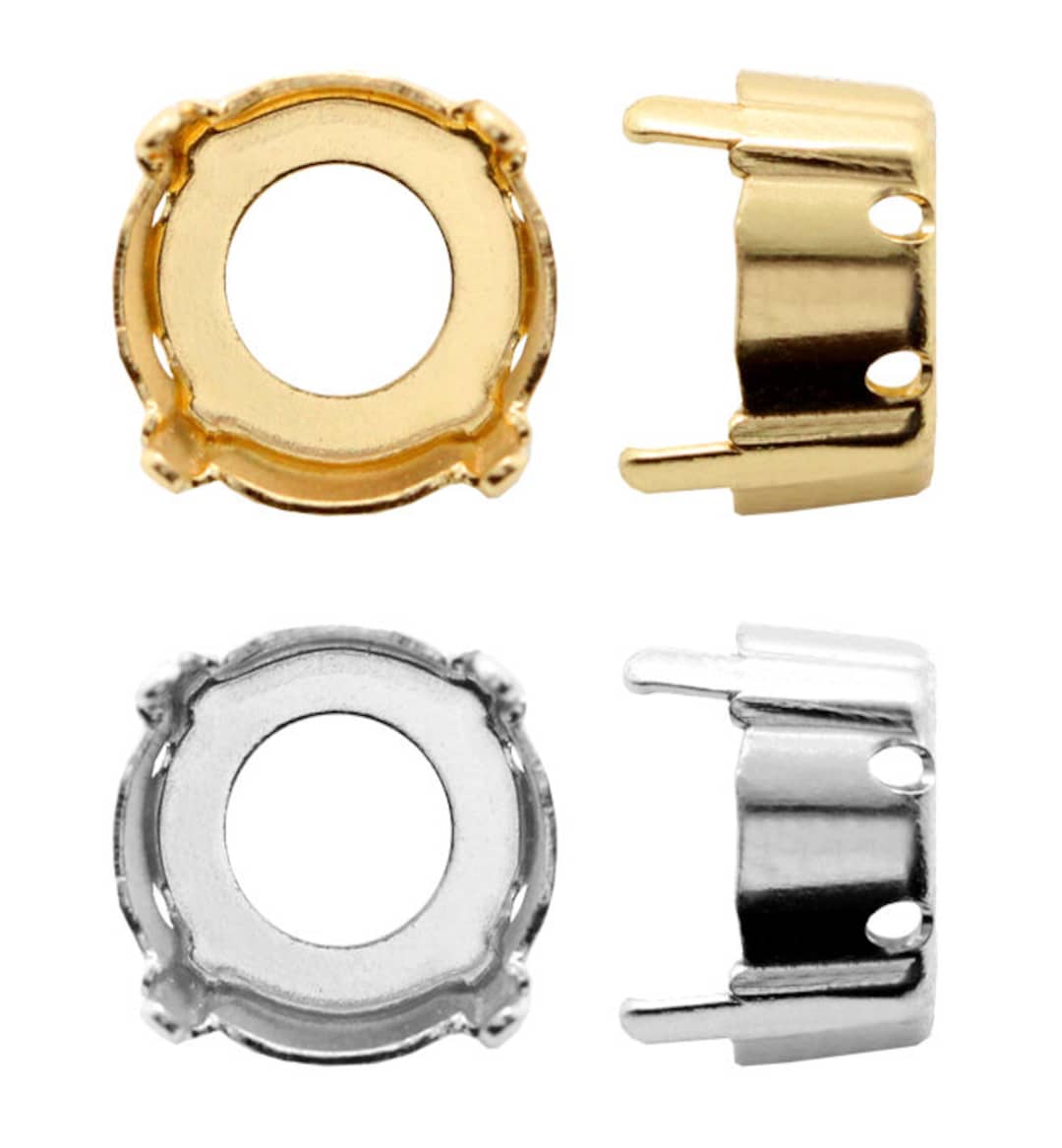 Rose Cut Crystal Setting: Round Open Back Tombac/brass Metal With ...