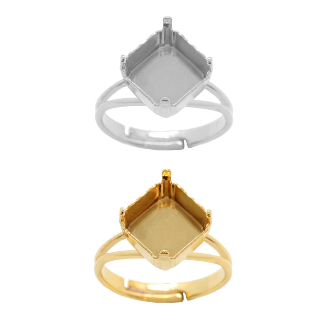 Brass Metal Ring Bases Adjustable - for Imperial Shape Fancy Stone ...