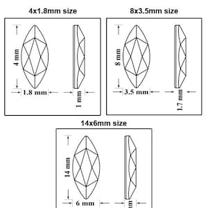 PRIMERO Crystal 2201 Marquise Navette Highest Quality Flat Back NO Hotfix Rhinestones - Made in ...
