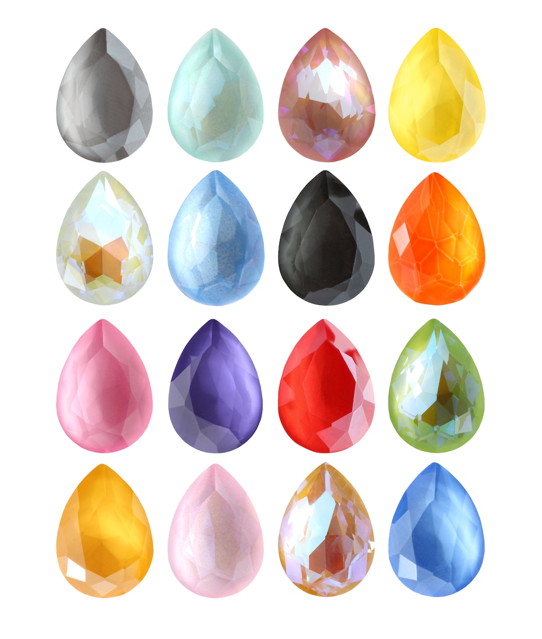 A4320 Pear Fancy Stones Aurea Crystals - Faceted Back Crystals for Pre ...