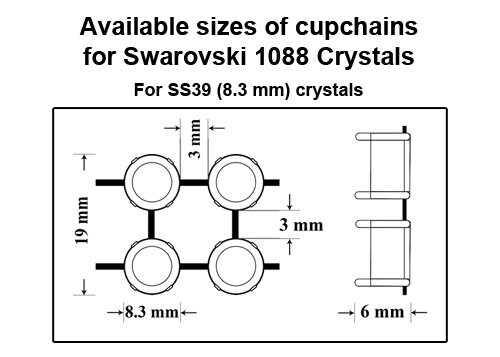 Tombac Metal Cupchains Bezels Double for Swarovski 1088 | Etsy