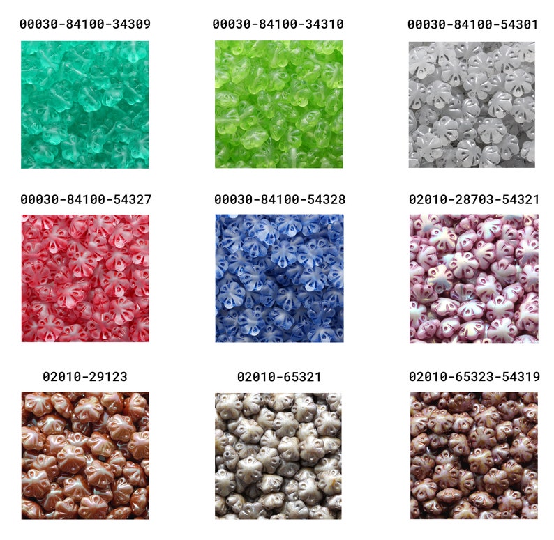 Czech Glass Folklore Flower Beads: Center Fully Drilled, 11mm, Pressed ...