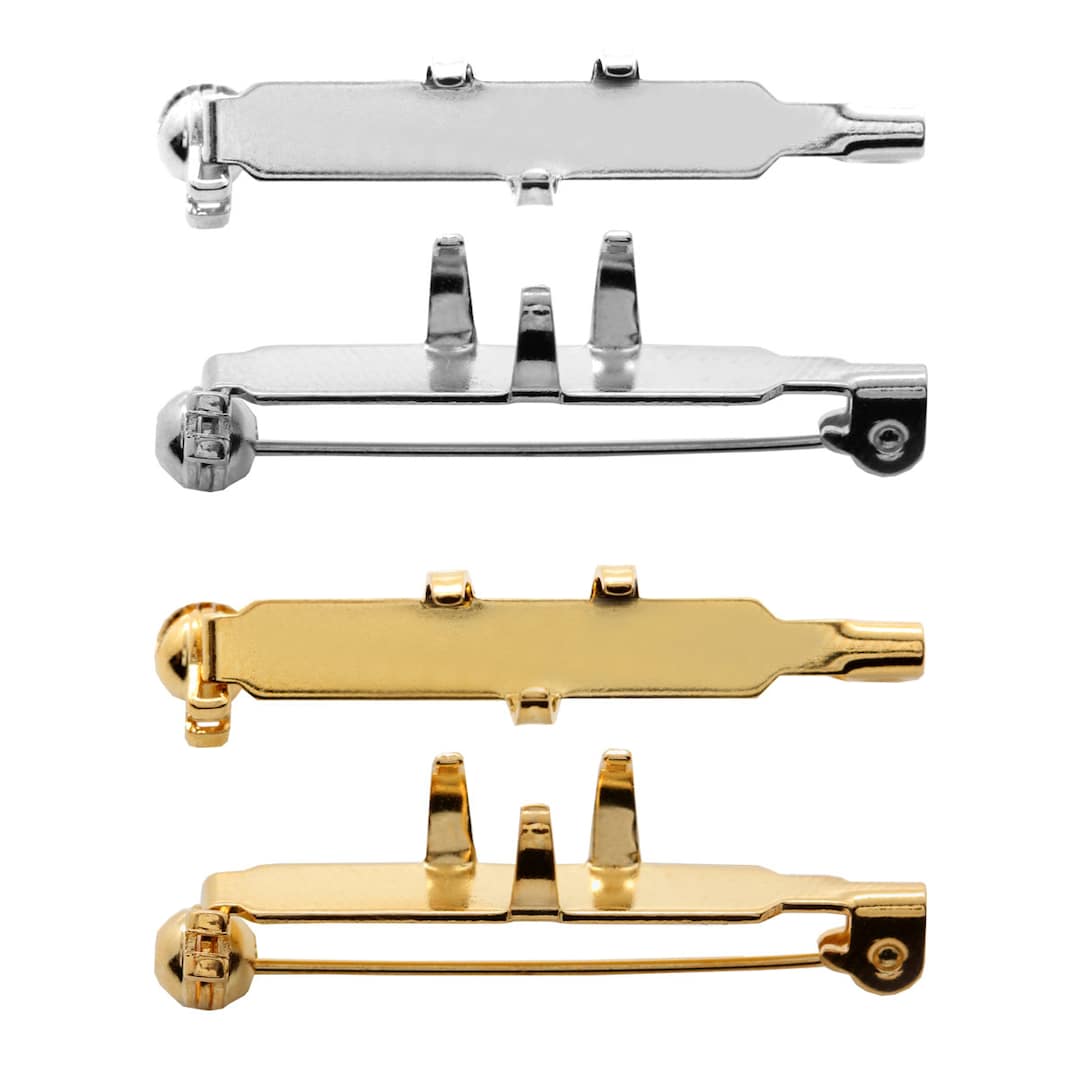 Iron Metal Safety Brooch Pins Backs - Brooch Base - 33mm Size - Gold ...