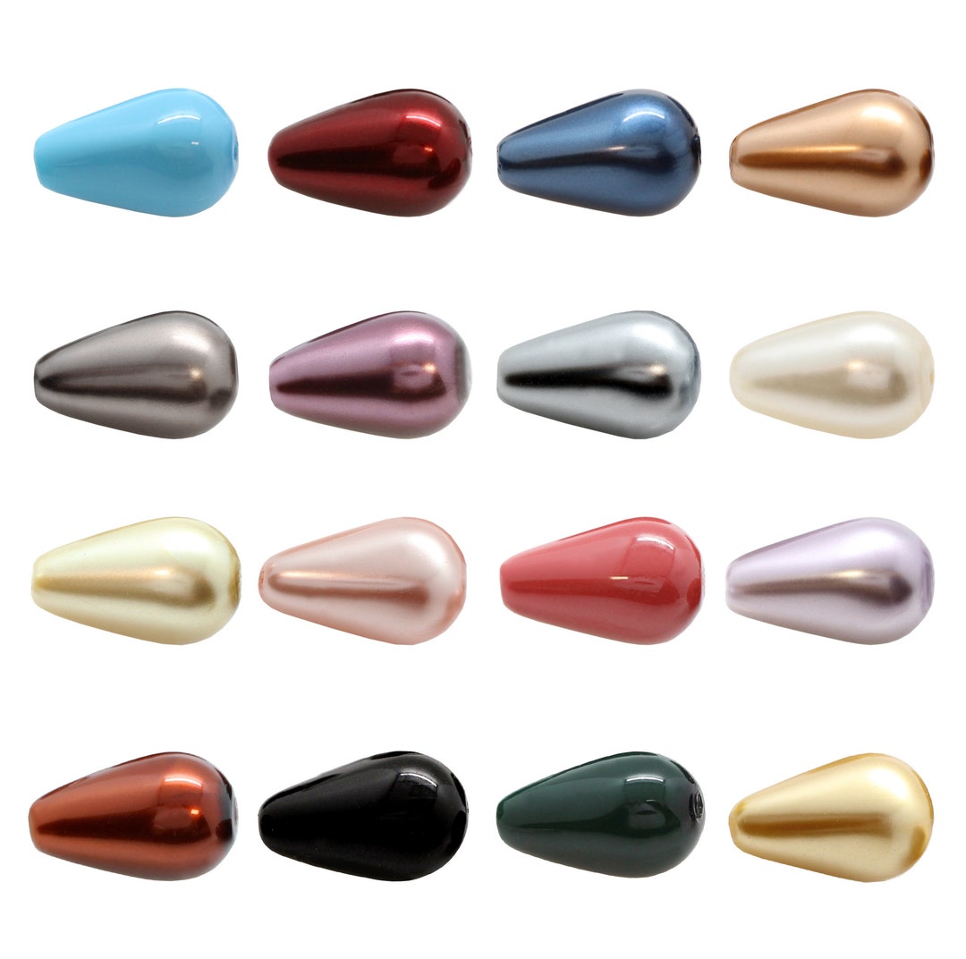 Preciosa Pear Pearls: Fully Drilled Crystal Beads, Czech Glass Nacre ...