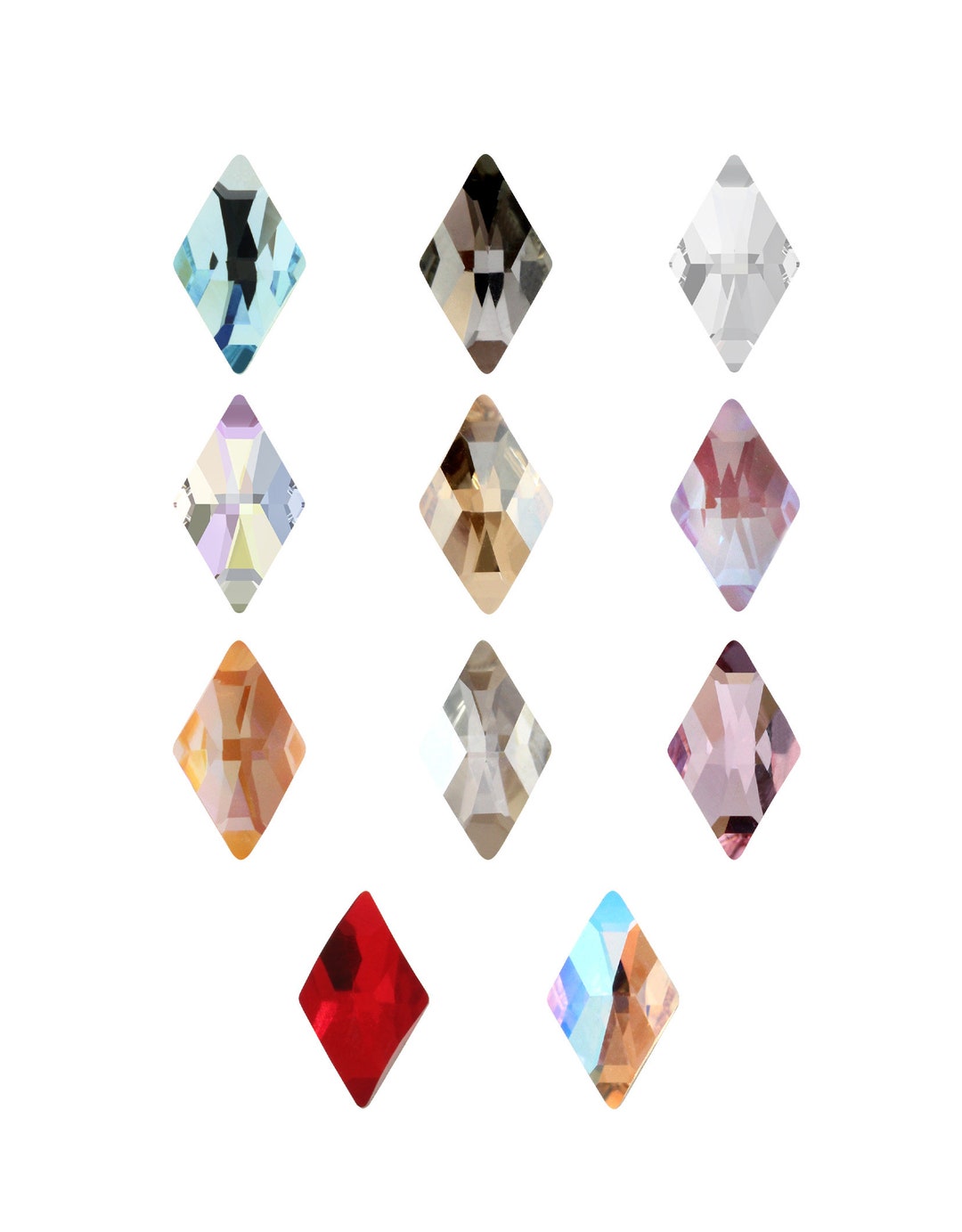 PRIMERO Crystal 2709 Rhombus Shape Highest Quality Flat Back NO Hotfix ...