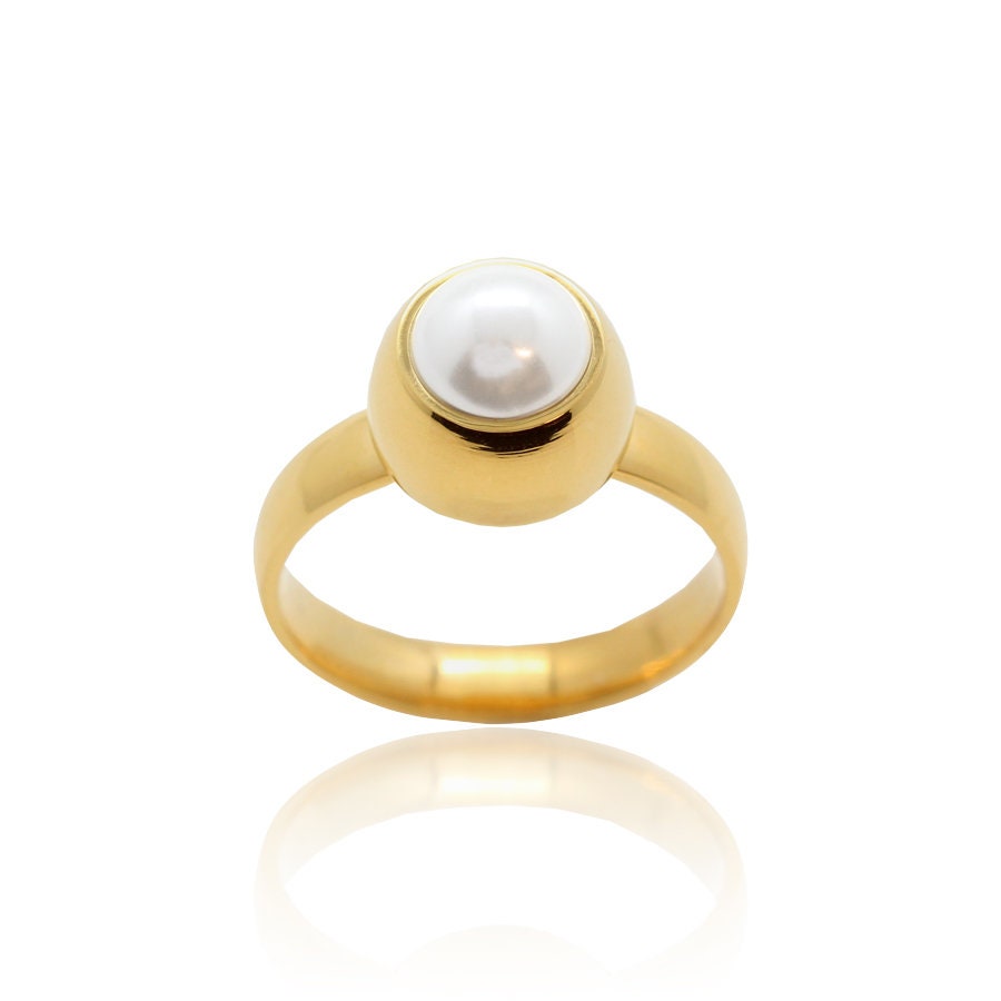 Stainless Steel Rings With Changeable Pearl Finished Jewelry - Etsy