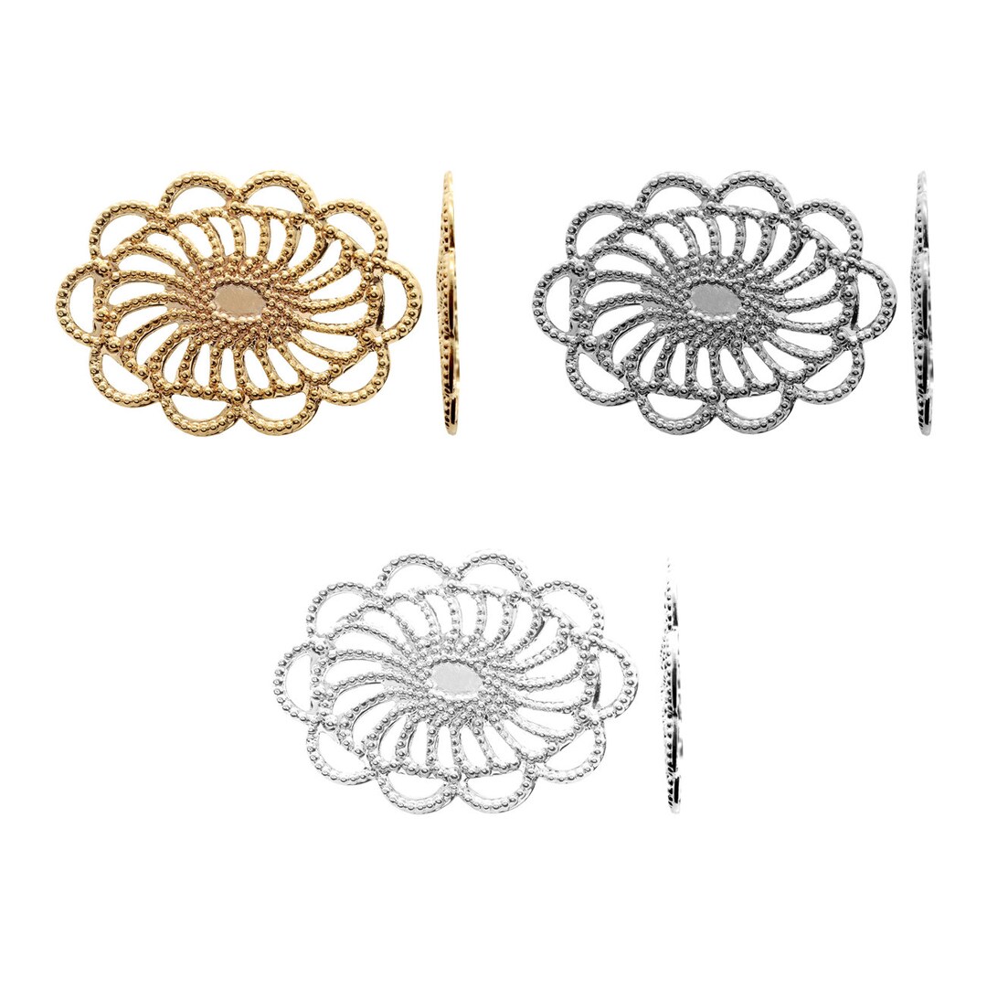 Iron Metal Filigree Plate - 26mm - Jewelry Making Findings - Jewelry ...