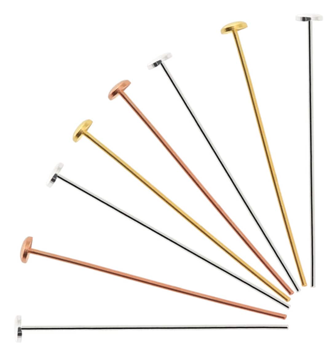 925 Silver Round Head Pins - Various Lengths Available in Silver or ...