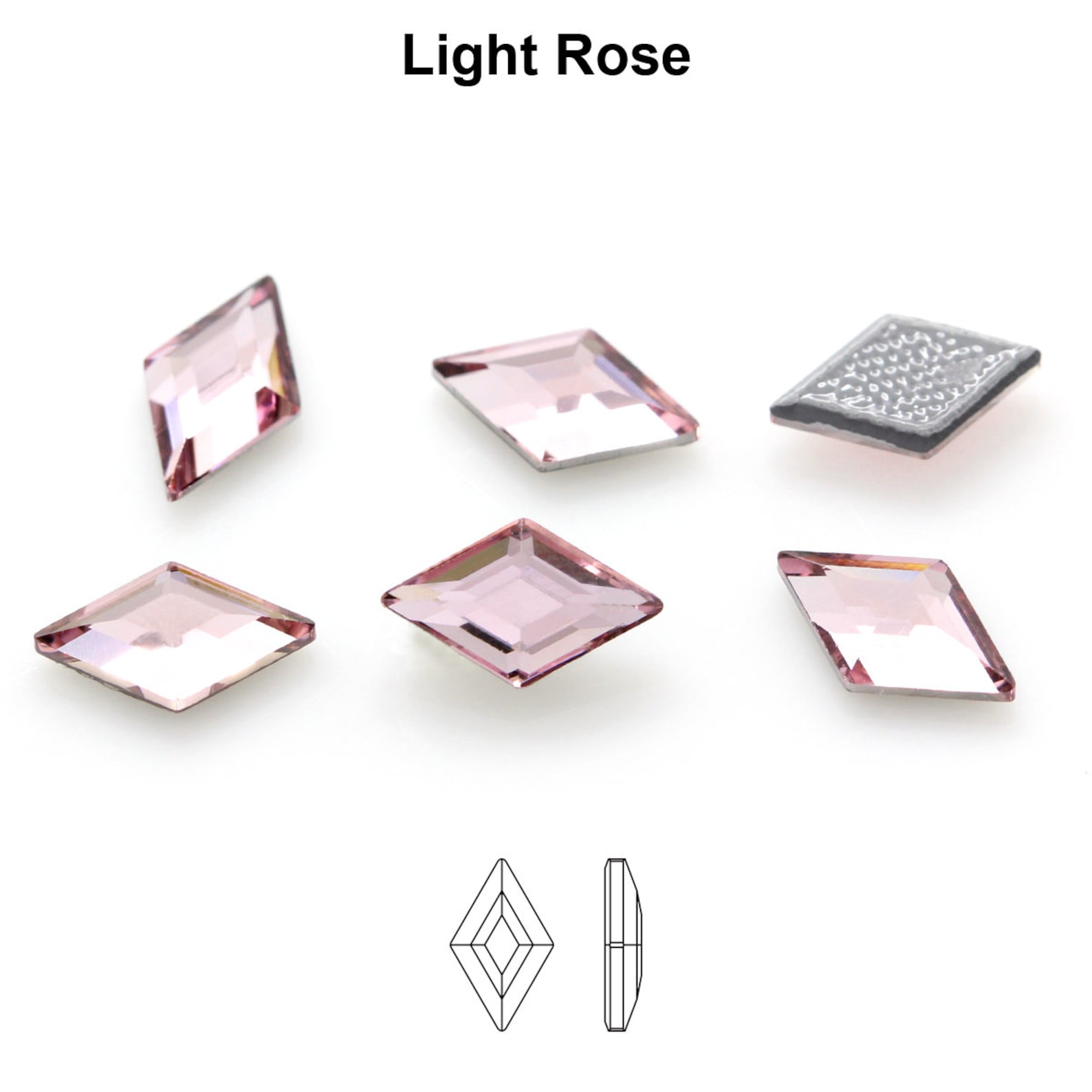 2773 Diamond Shape Rhinestones: Flat Backs Hotfix for Gluing, Primero ...