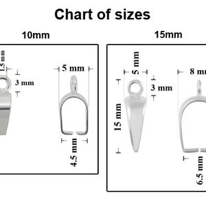 925 Silver Pinch Bails - Pendant Bail - Available in Different Platings ...
