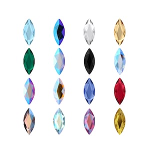 PRIMERO Crystal 2201 Marquise Navette Highest Quality Flat Back NO Hotfix Rhinestones - Made in ...