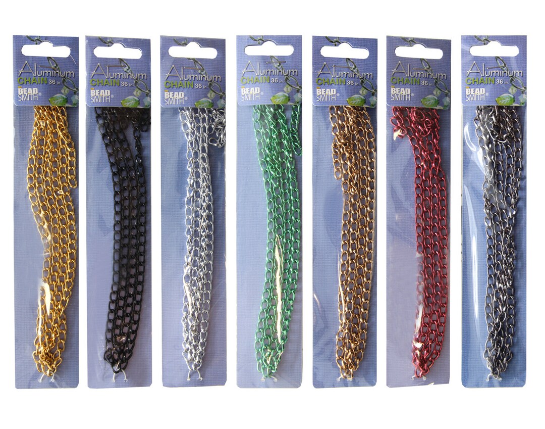Base Metal Aluminum Chains - 90cm/36 Inches in Pack - Choose Diameter ...
