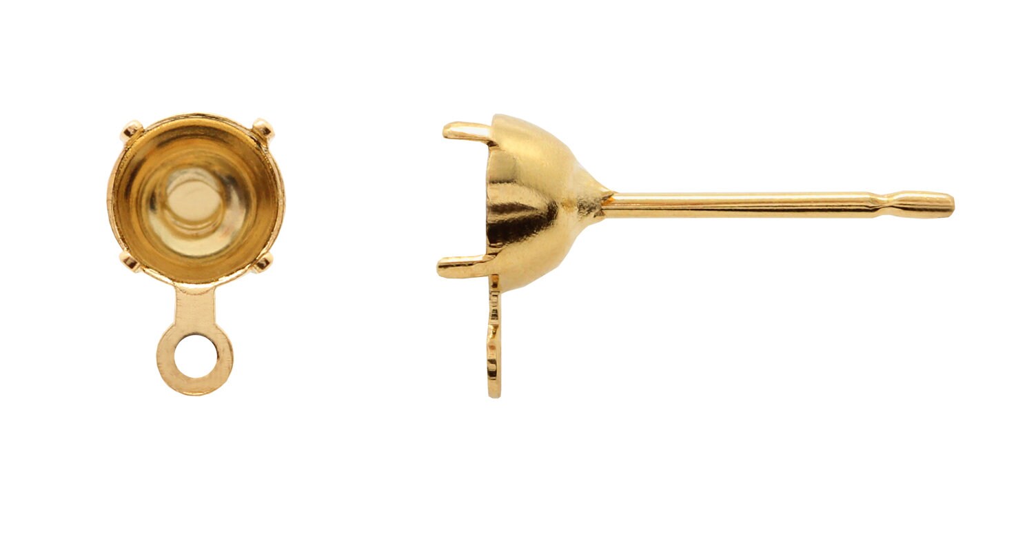 Brass/steel Metal Stud Post Earring Bases for Swarovski 1088 - Etsy