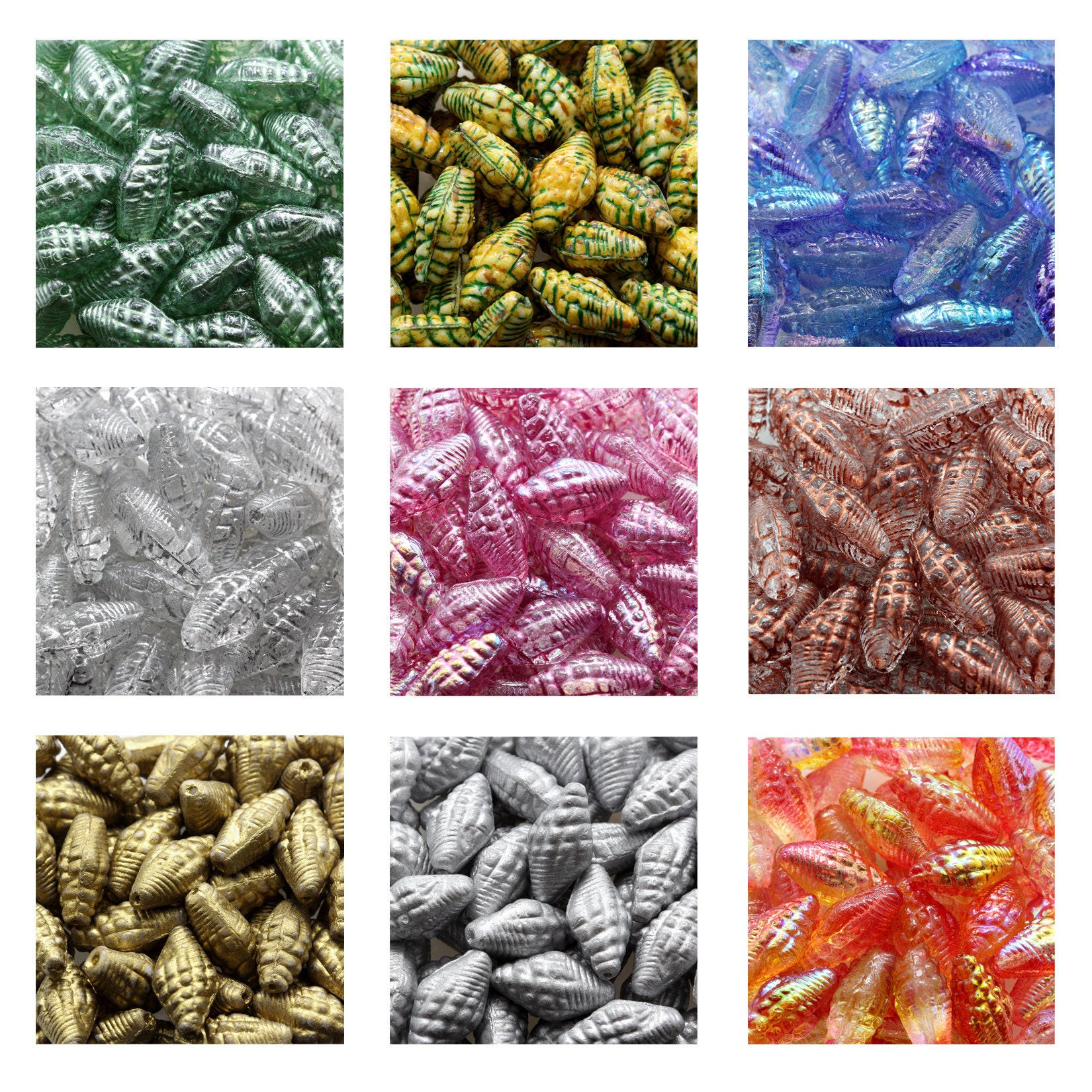 Rutkovsky 111-95006 Miter Shell Pressed Glass Beads 16x8mm - Etsy