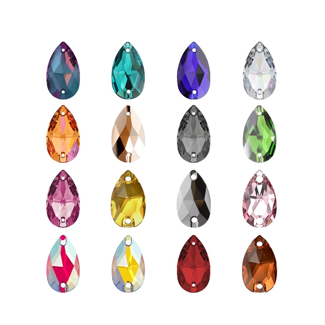 3230 Pear Crystals: Sew-on Stones for Sewing, Primero Crystals Austrian ...