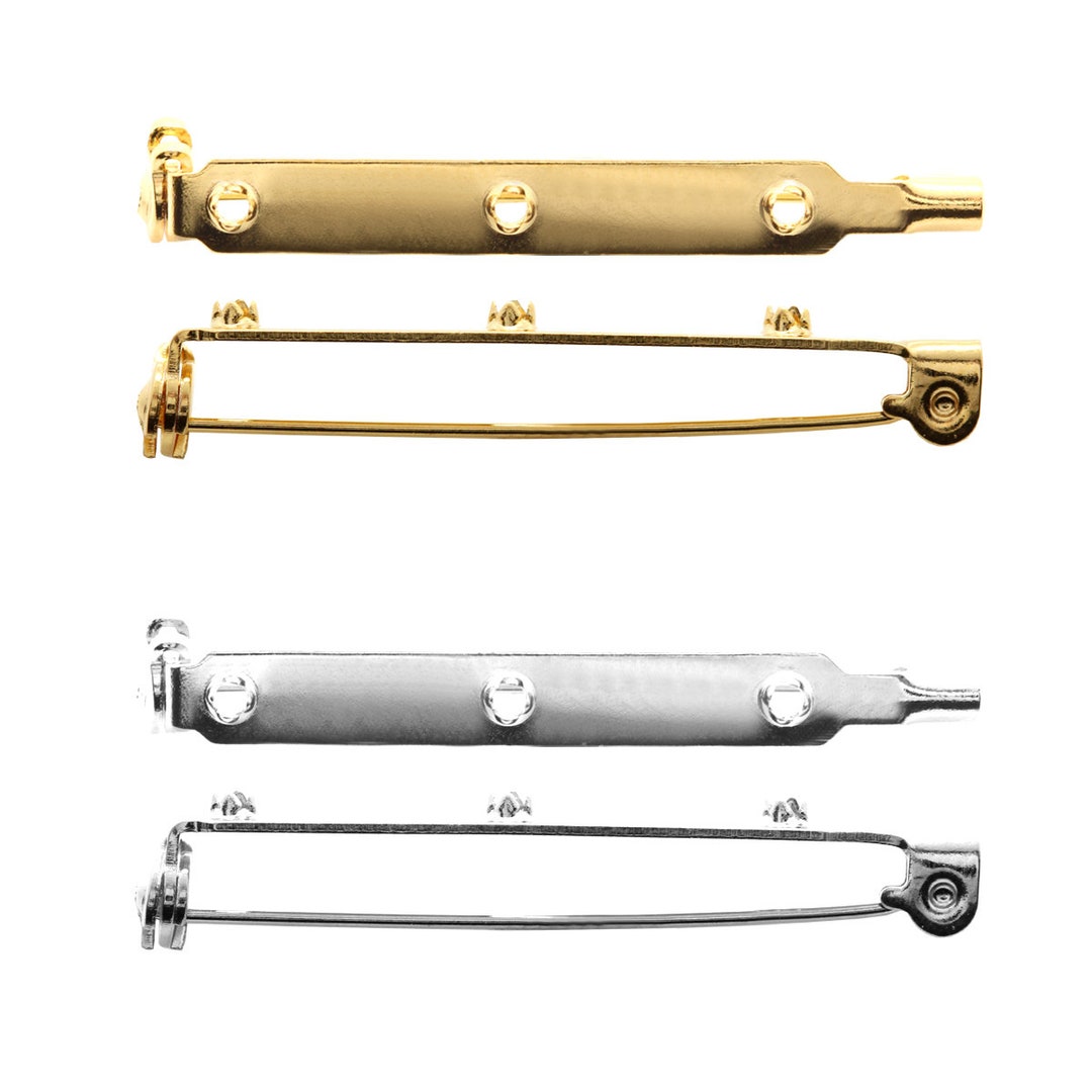 Iron Metal Safety Brooch Pins Backs - Brooch Base - 38mm Size - Gold ...