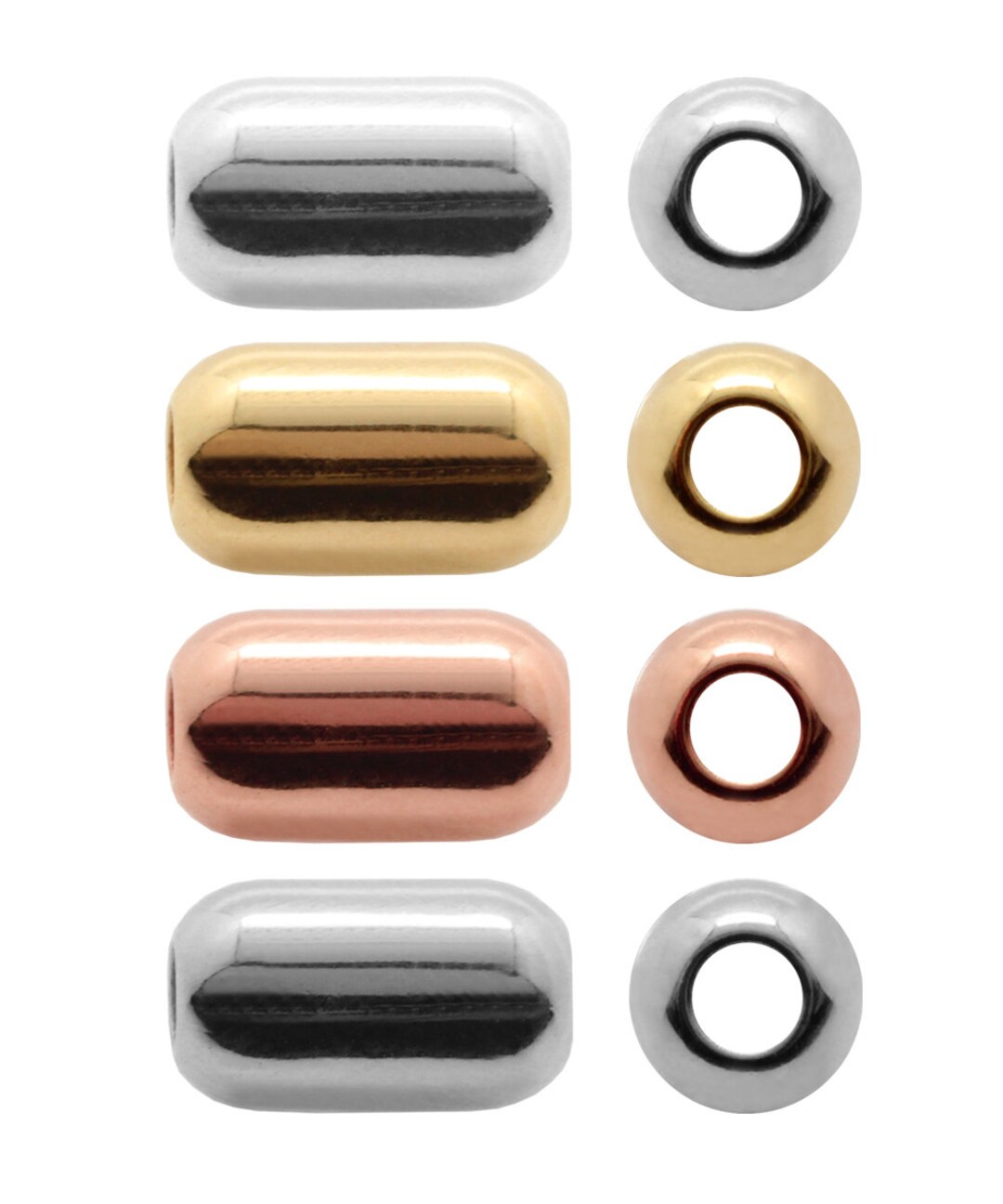 Brass Metal Oval Shape Beads Spacers Inserts 7mm Size 20 Pieces Gold ...