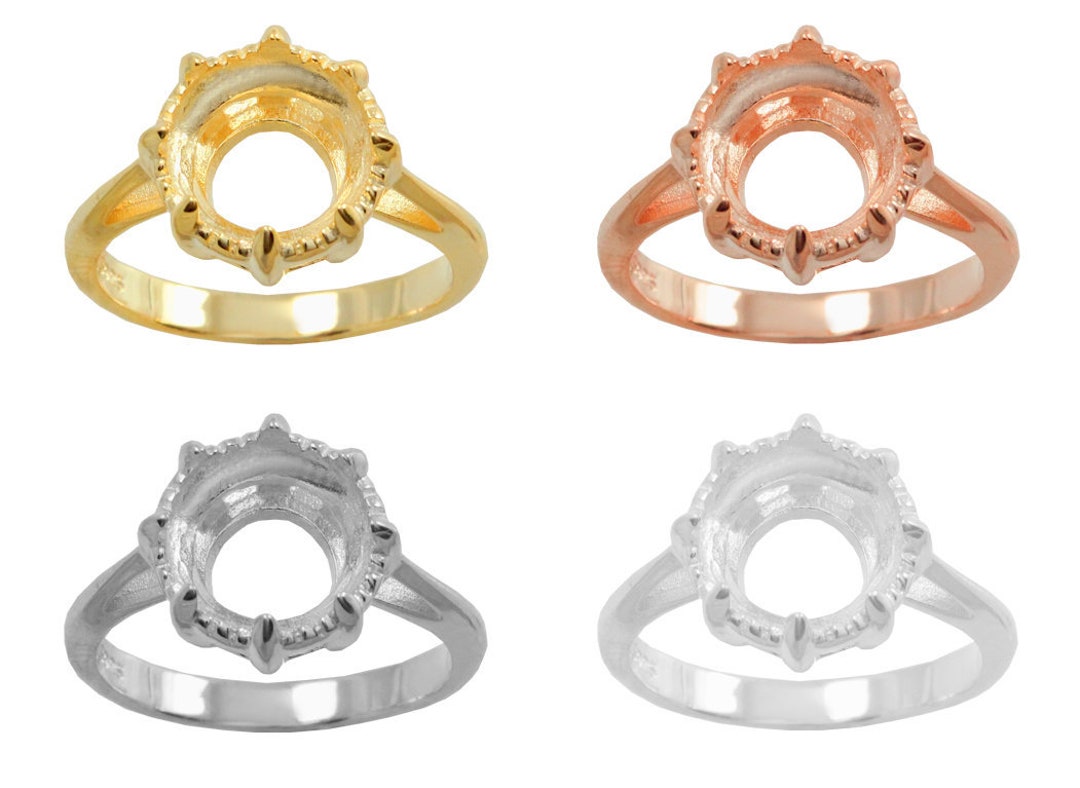 925 Silver Ring Bases for Chaton Shape Round Crystals Ss45/10mm ...