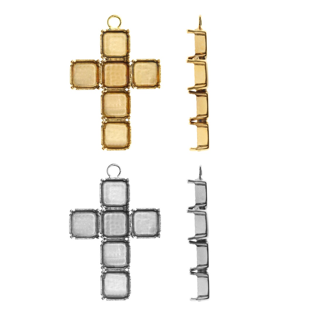 Brass Metal Bail Base Cross Shape - for Imperial Shape Crystals ...