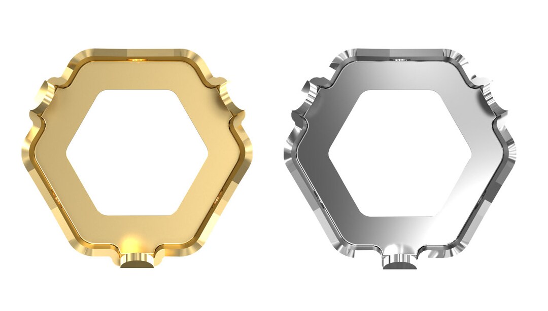 4683 Hexagon Shape Open Back Metal Settings With Prongs - Fit to 4683 ...