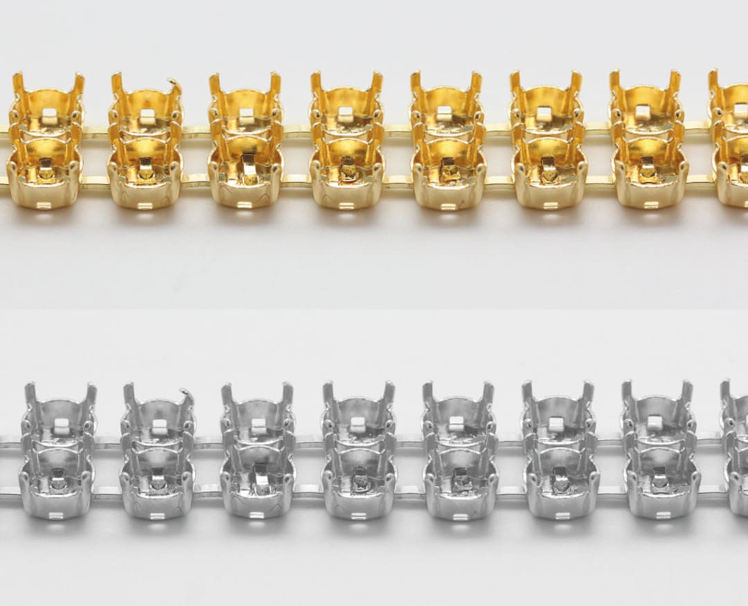 Tombac Metal Cupchains Bezels Double - for Chaton Shape Round Crystals ...