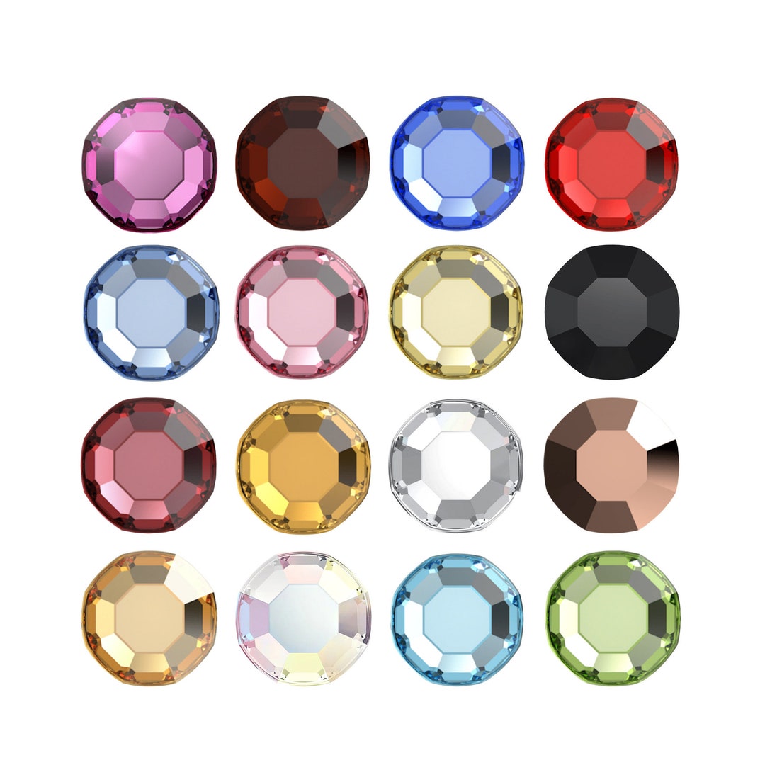 PRIMERO Crystal 2000 Rose Round Shape Highest Quality Flat Back HOTFIX ...
