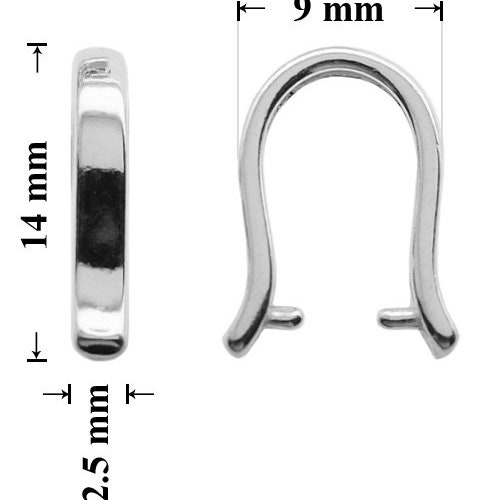 925 Silver Pinch Bails Size 11.5x4mm Silver Pendant Bail - Etsy