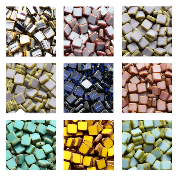 Square Glass Beads - Etsy