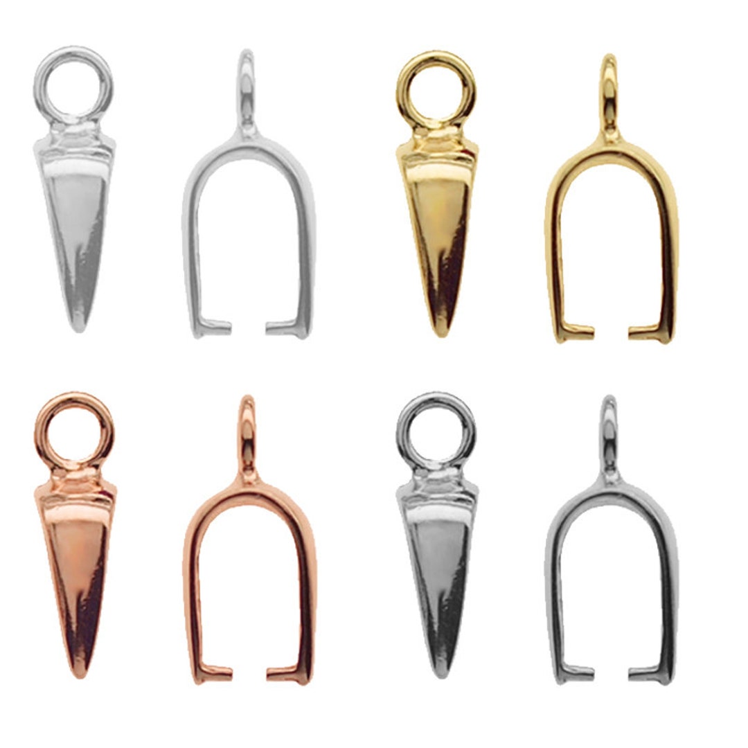 925 Silver Pinch Bails - Pendant Bail - Available in Different Platings ...
