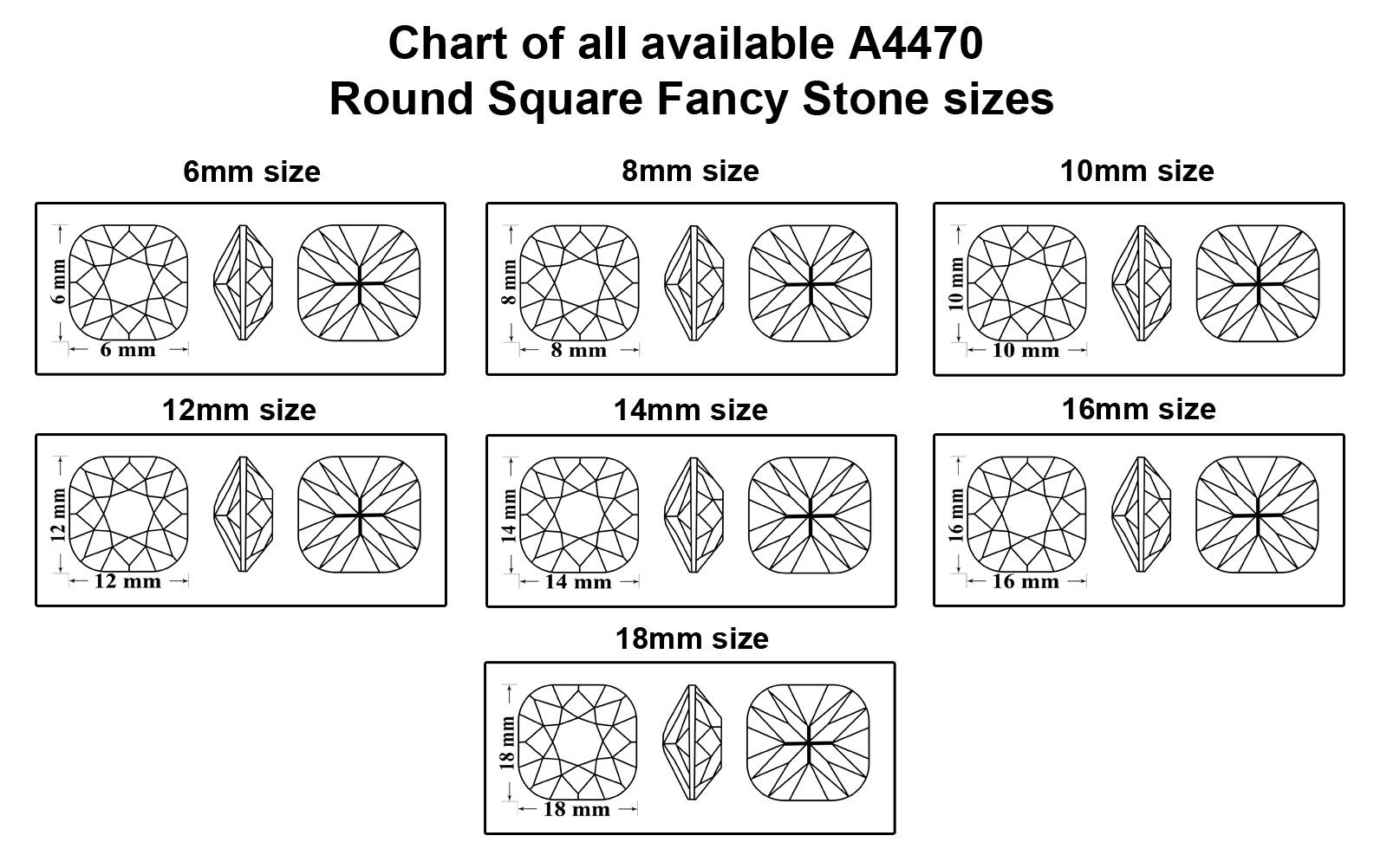 Crystal Stones AUREA Crystals A4470 Round & Square Fancy Stones ...