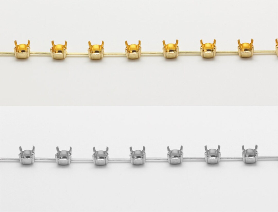 Tombac Metal Cupchains Bezels - for Chaton Shape Round Crystals 6mm ...