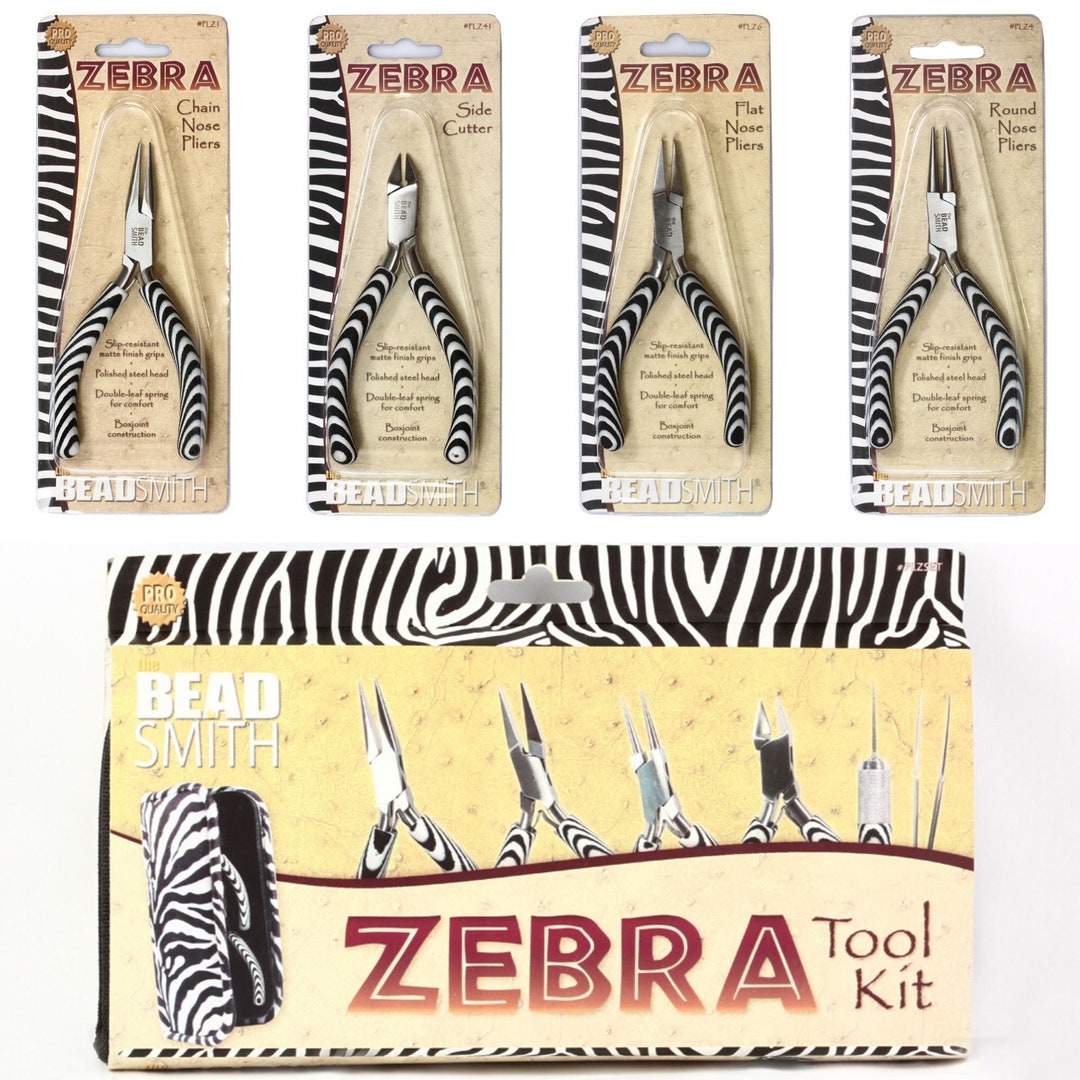 Beadsmith Zebra Jewelry Pliers: Chain, Flat, Round Nose or Tool Kit - Etsy