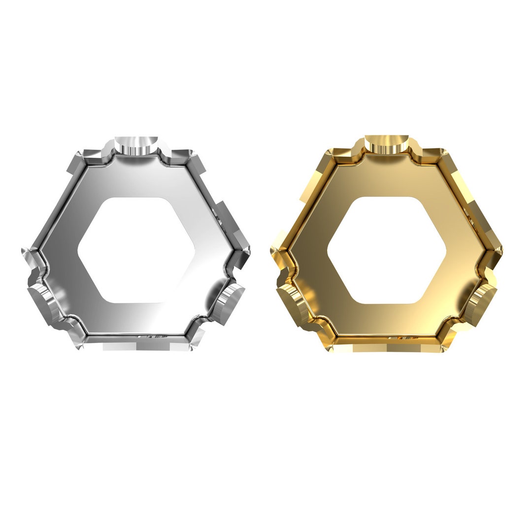 4699 Hexagon Shape Open Back Metal Settings With Prongs - Fit to 4699 ...