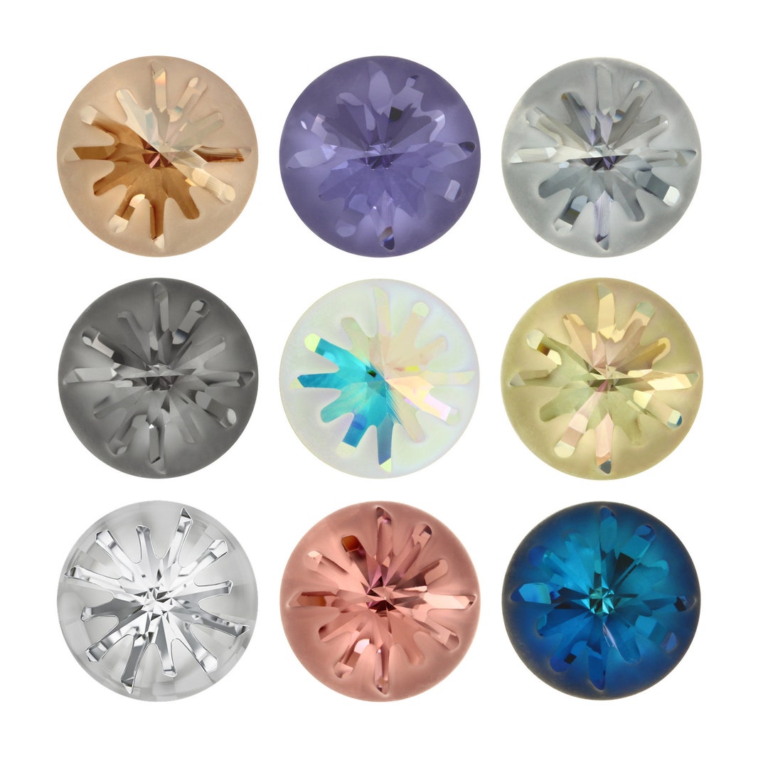 PRIMERO Crystals 1695 Sea Urchin Partly Frosted Round Stones Made in ...