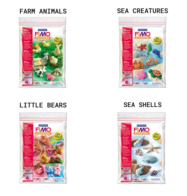 FIMO Clay Molds: Animals, Sea Creatures, Bears, Shells - Etsy