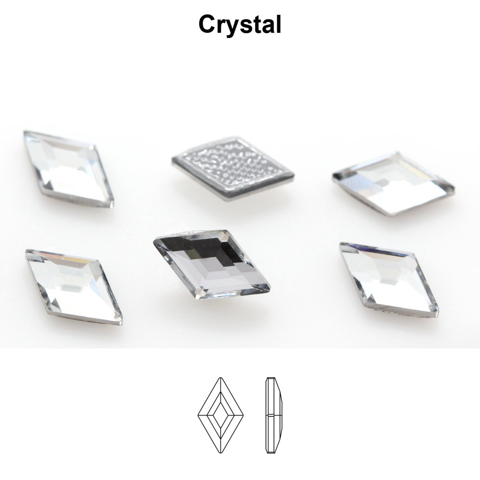 2773 Diamond Shape Rhinestones: Flat Backs Hotfix for Gluing, Primero ...