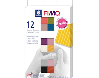 FIMO Modeling Clay Set Soft Clay 12 Colours Brilliant Item