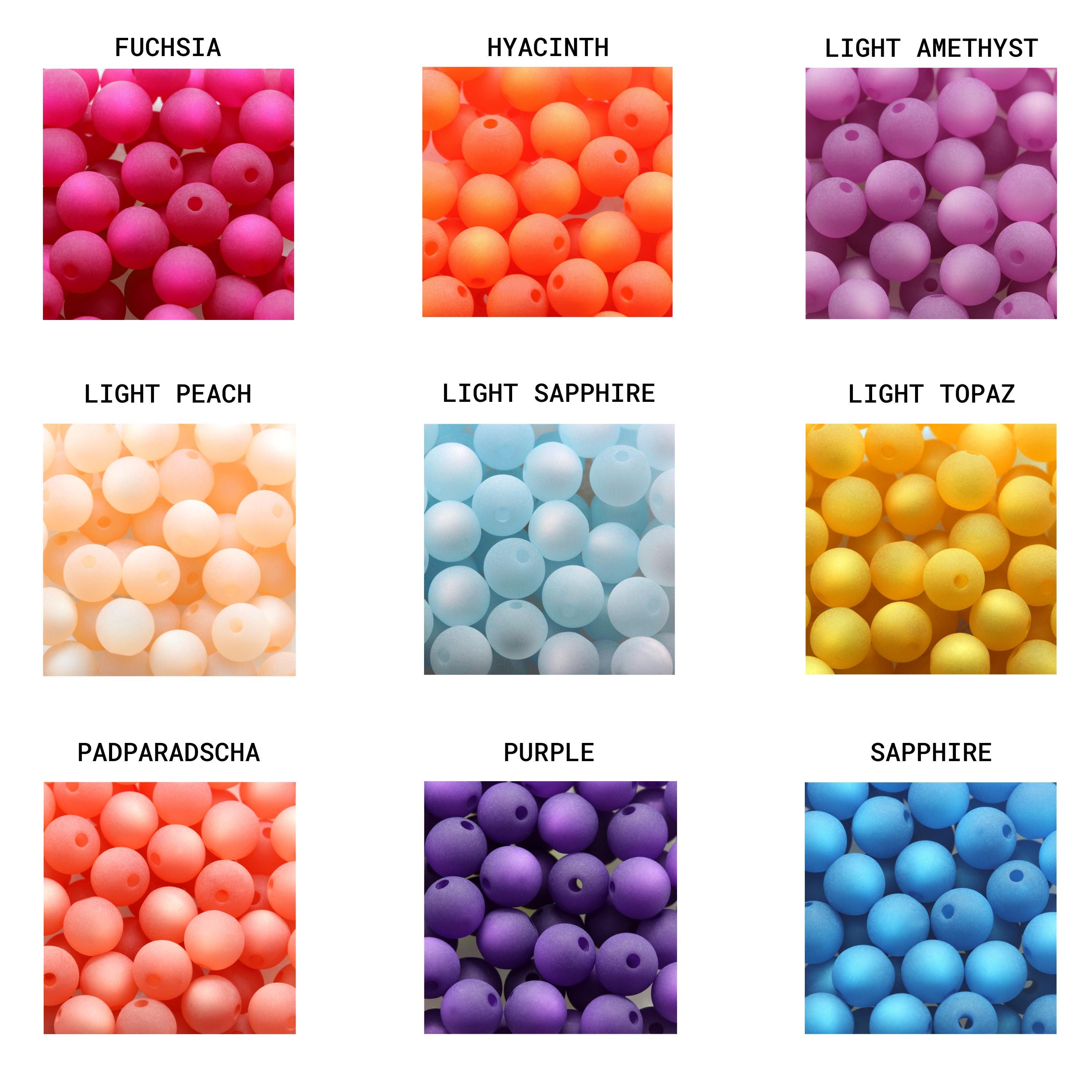Opaco Round Beads: Fully Drilled, 6mm - 12mm Luminous Polyester Resin ...