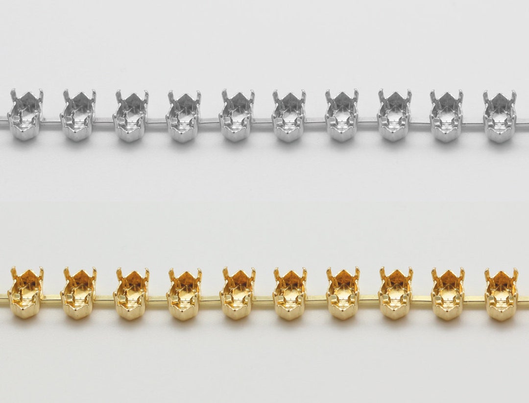 Tombac Metal Cupchains Bezels - for Navette Shape Fancy Stone Crystals ...